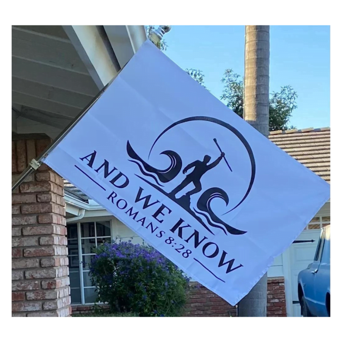 White AWK Flag with Black Logo - AWK Merch