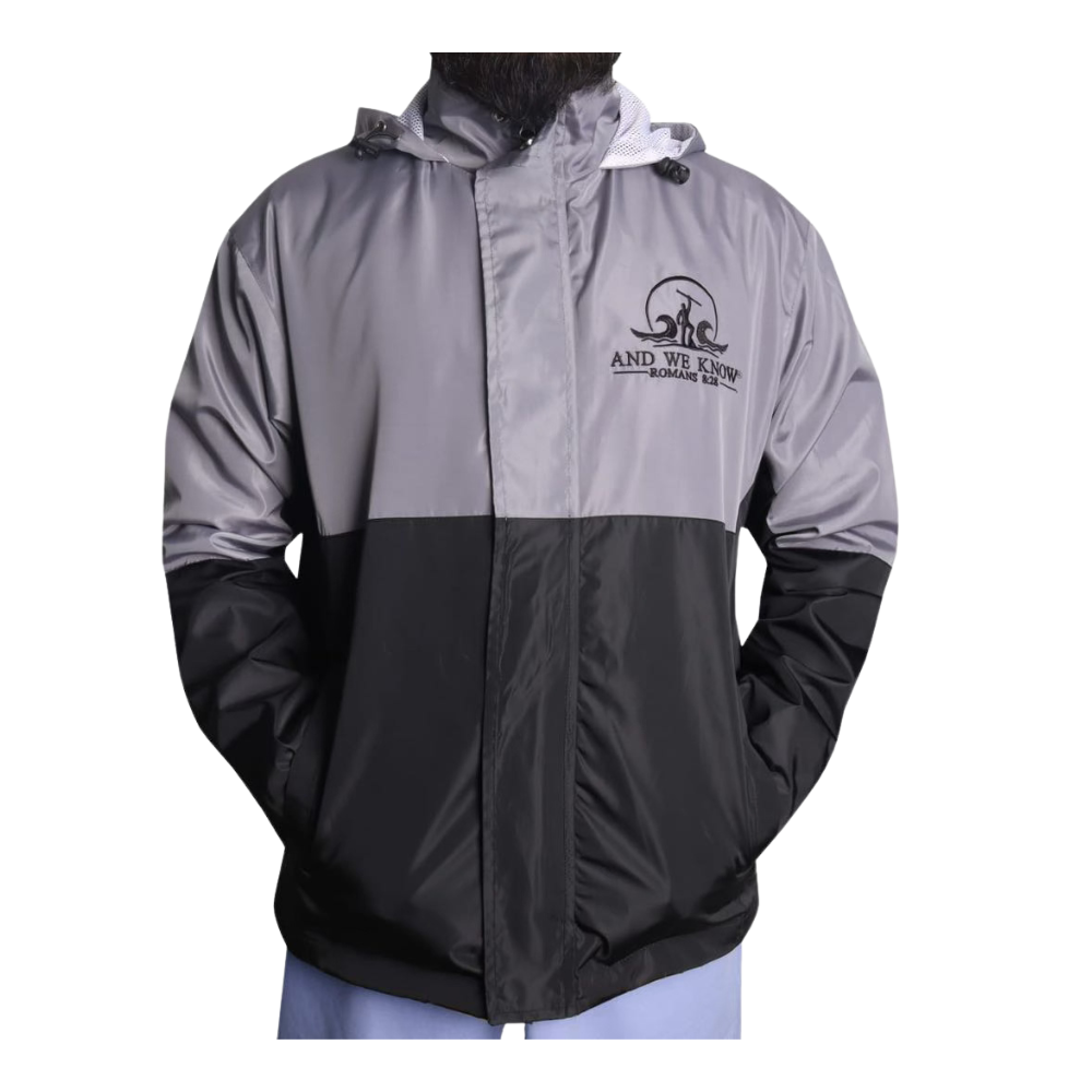 Black/Grey Full Zip Water-Resistant Jacket - AWK Merch